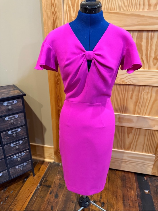 Black Halo | Dresses | Black Halo Fuchsia Knotfront Midi Dress | Poshmark